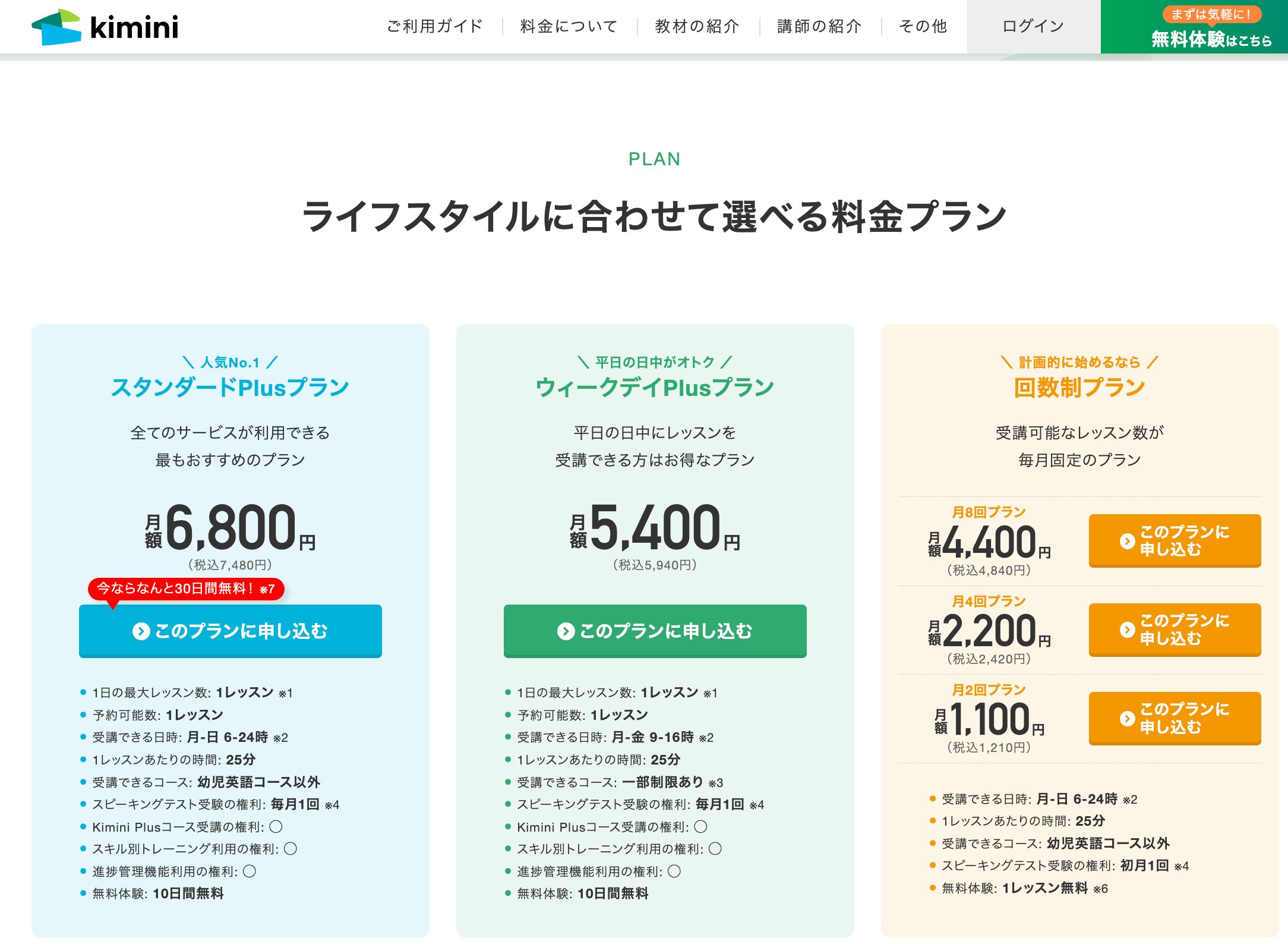 Kimini英会話の料金を解説｜全6つのプランでおすすめコースは？│くらべて英会話
